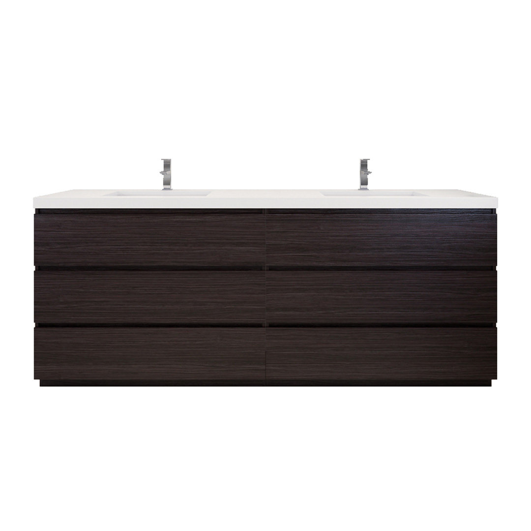 Millwood Pines Ferrari 84'' Free Standing Double Bathroom Vanity with ...