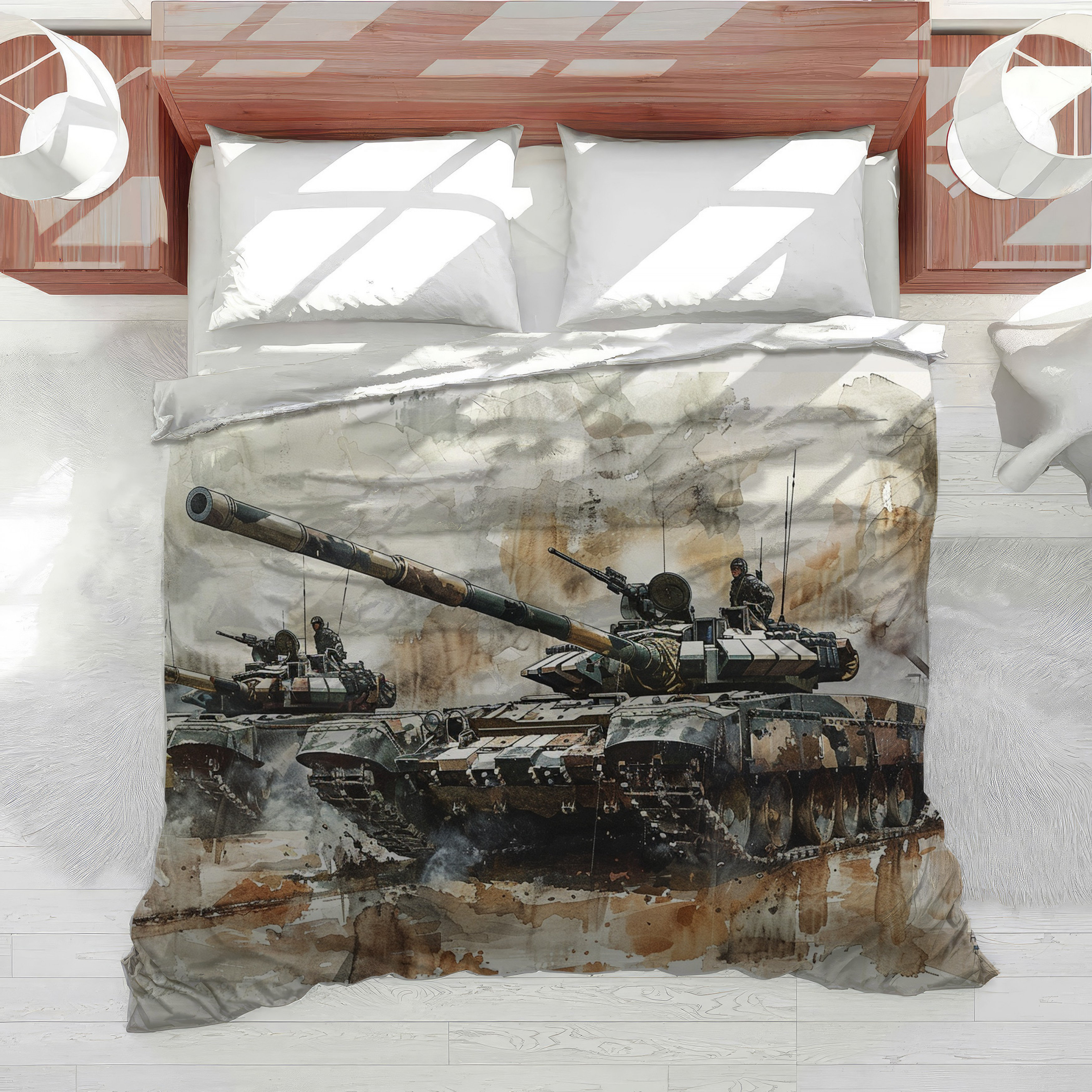 VisionDecor Tanks Bedding Military Duvet Cover Combat Vehicles | Wayfair