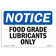 SignMission Food Grade Lubricants Only Sign | Wayfair