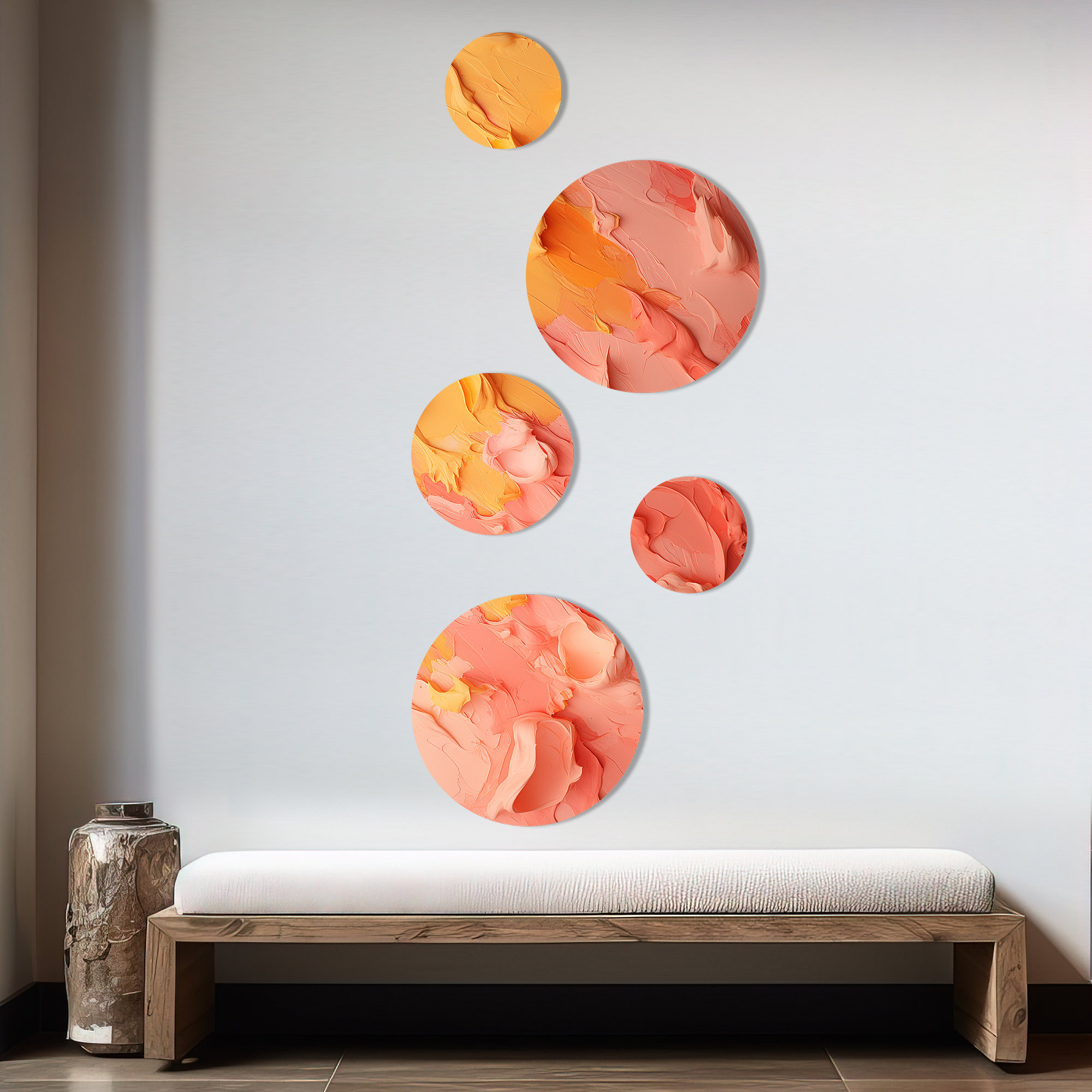 Ivy Bronx Pink Radiant Dusk Dream I - Abstract Collages Round Wall Art ...