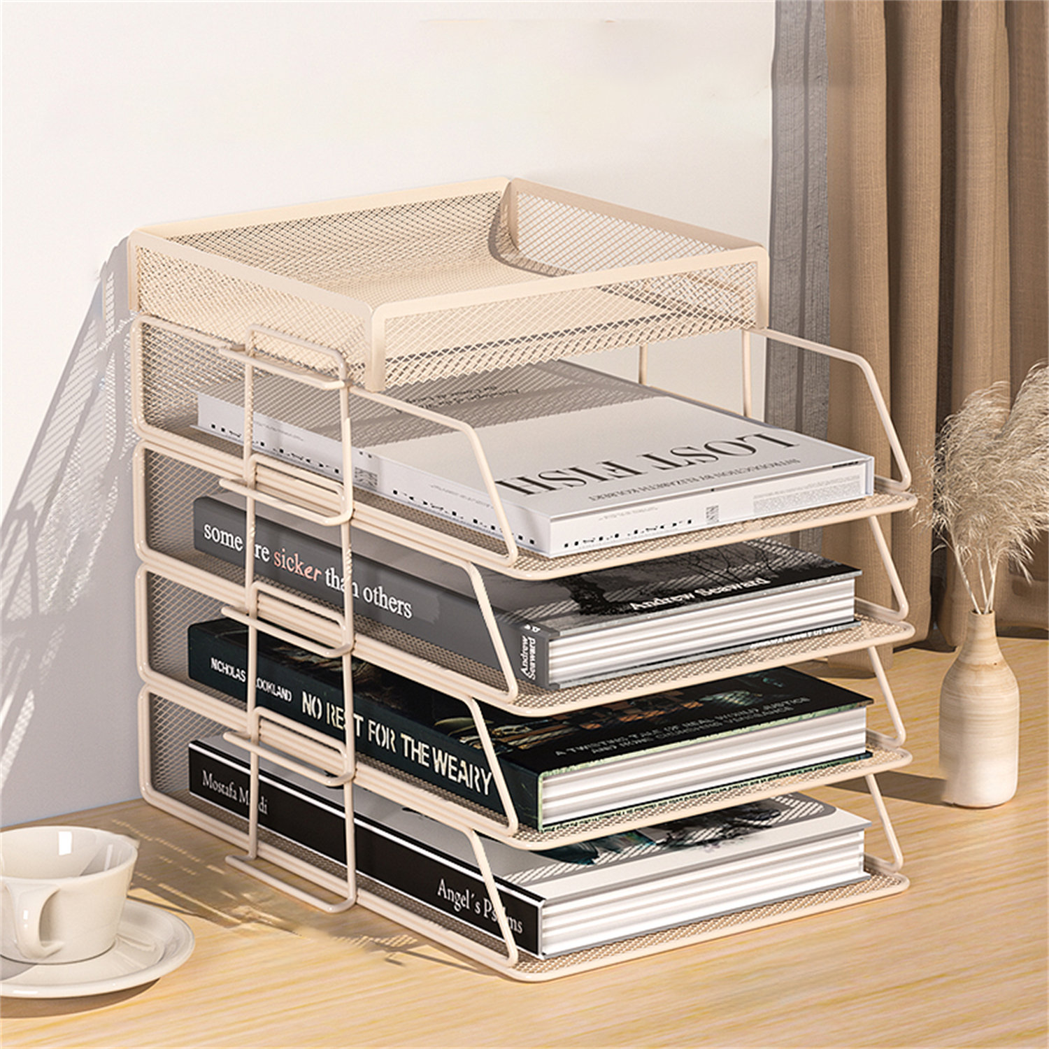 Longshore Tides Desktop File Rack, Office Organizer Shelf, Metal ...