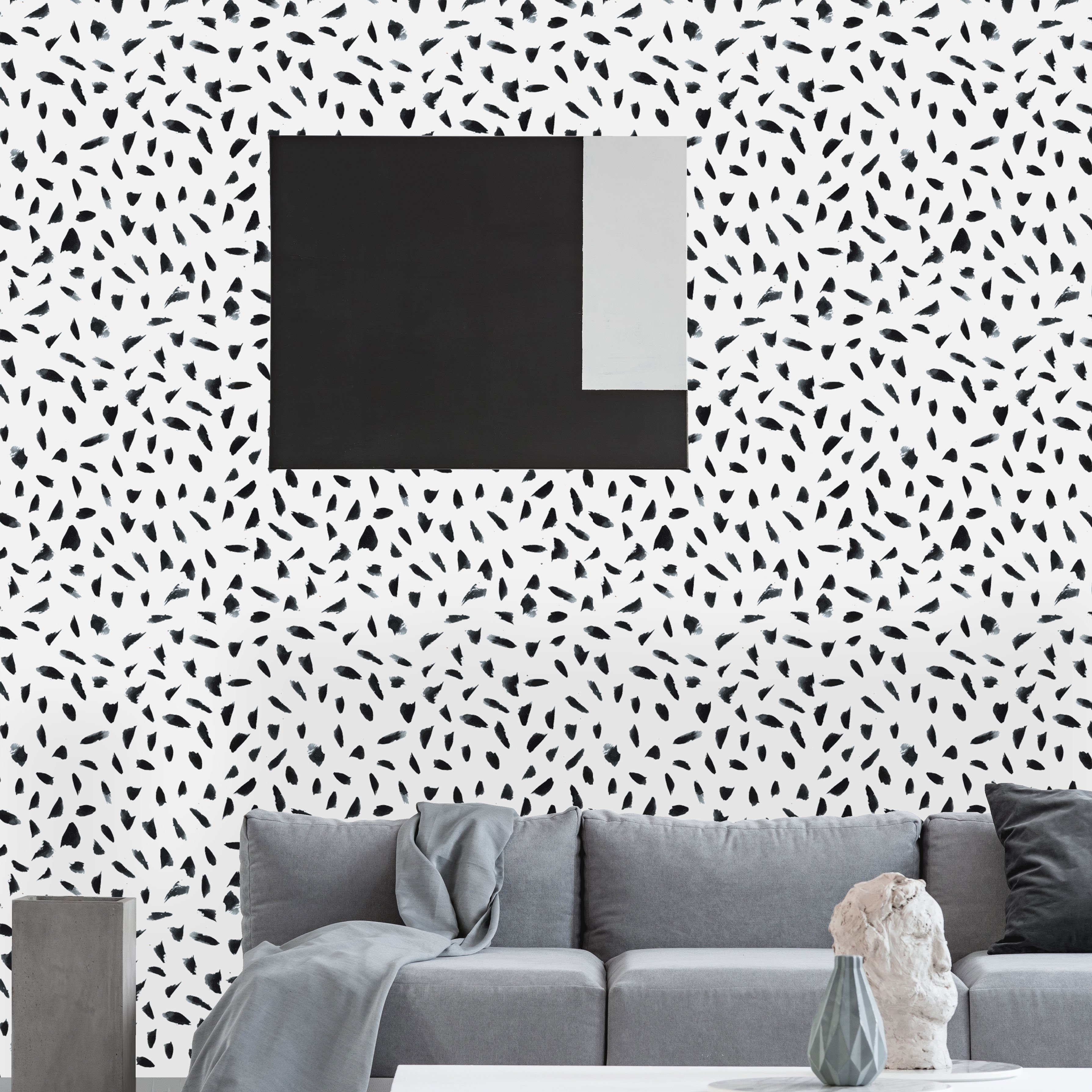 Hokku Designs Aquanetta Brush Strokes Peel and Stick Wallpaper Roll ...