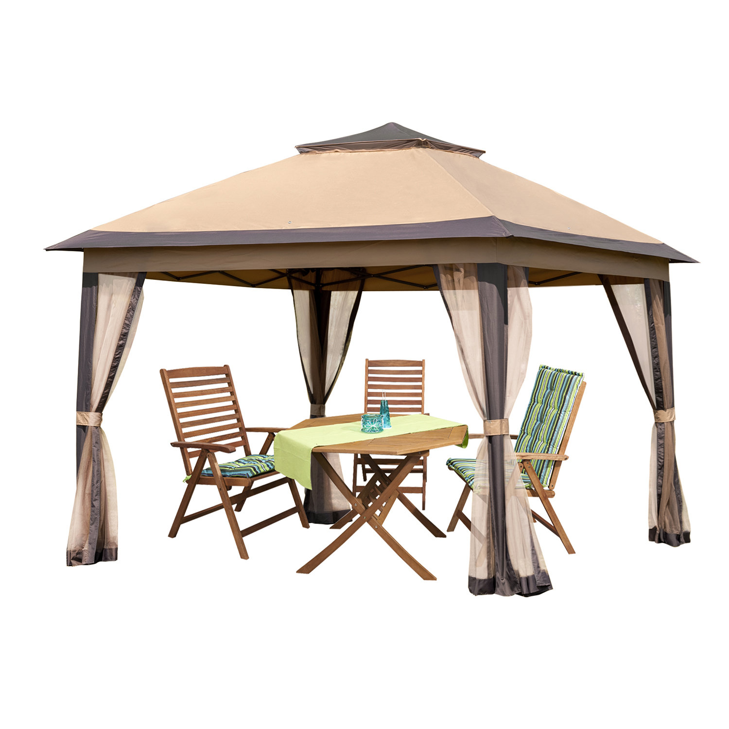 PAMAPIC 11 Ft. W x 11 Ft. D Metal Patio Gazebo & Reviews | Wayfair