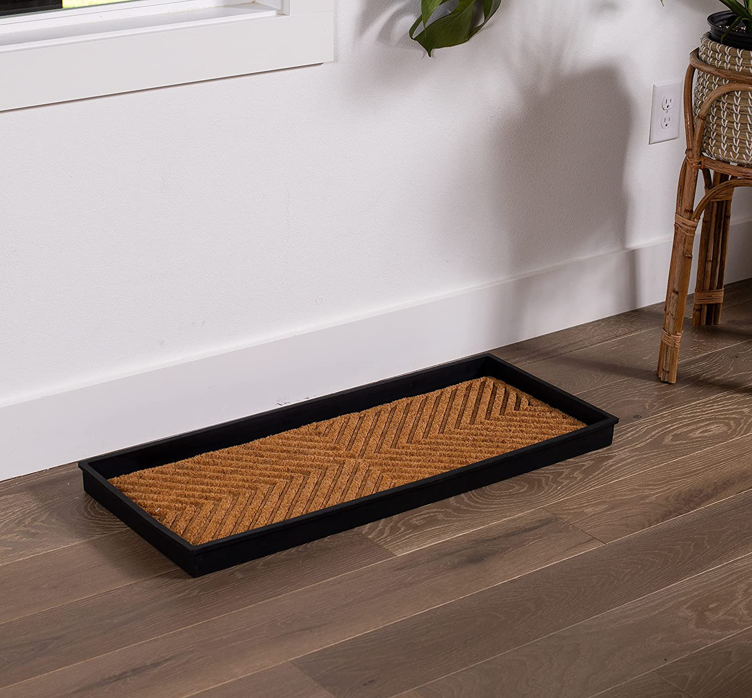 BirdRock Home Rubber Boot Tray With Coir Insert - 34 Inch Decorative ...