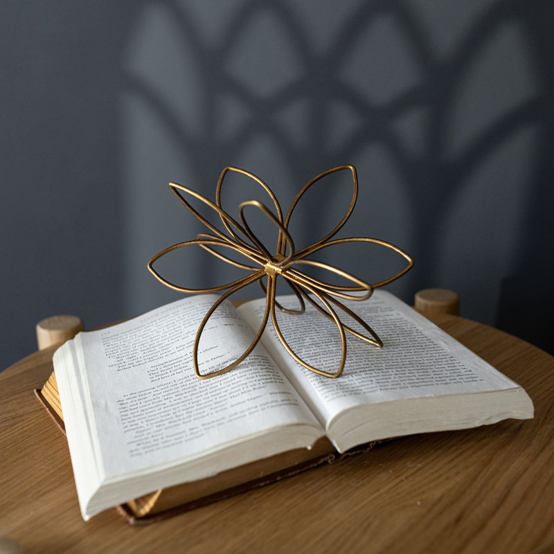 Foreside Home & Garden Open Flower Decorative Accent Bronze Metal | Wayfair