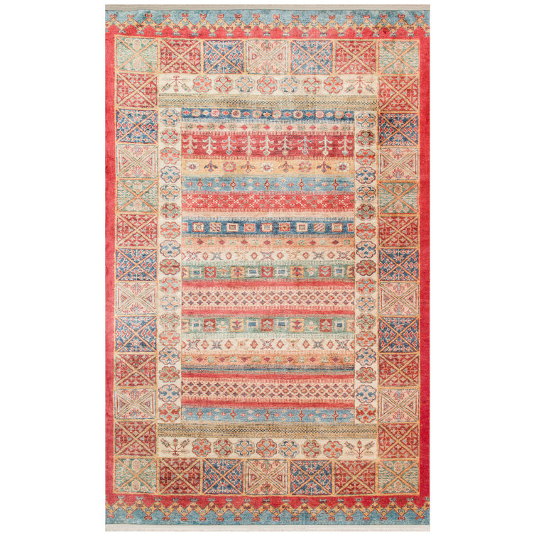 Latitude Vive Cayer Oriental Machine Woven Rectangle 80 X 150cm Red ...