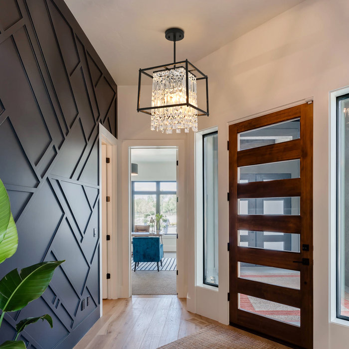 Mercer41 Maybrie 4 - Light Rectangle Pendant with Crystal Accents | Wayfair