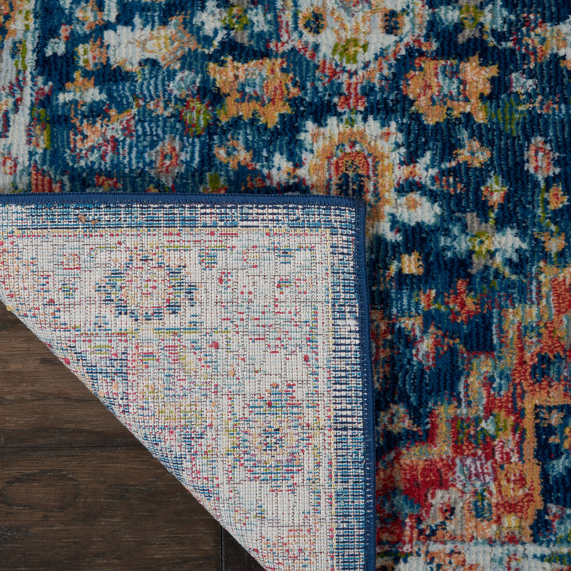Bungalow Rose Lowndes Blue/Gray/Red Rug & Reviews | Wayfair