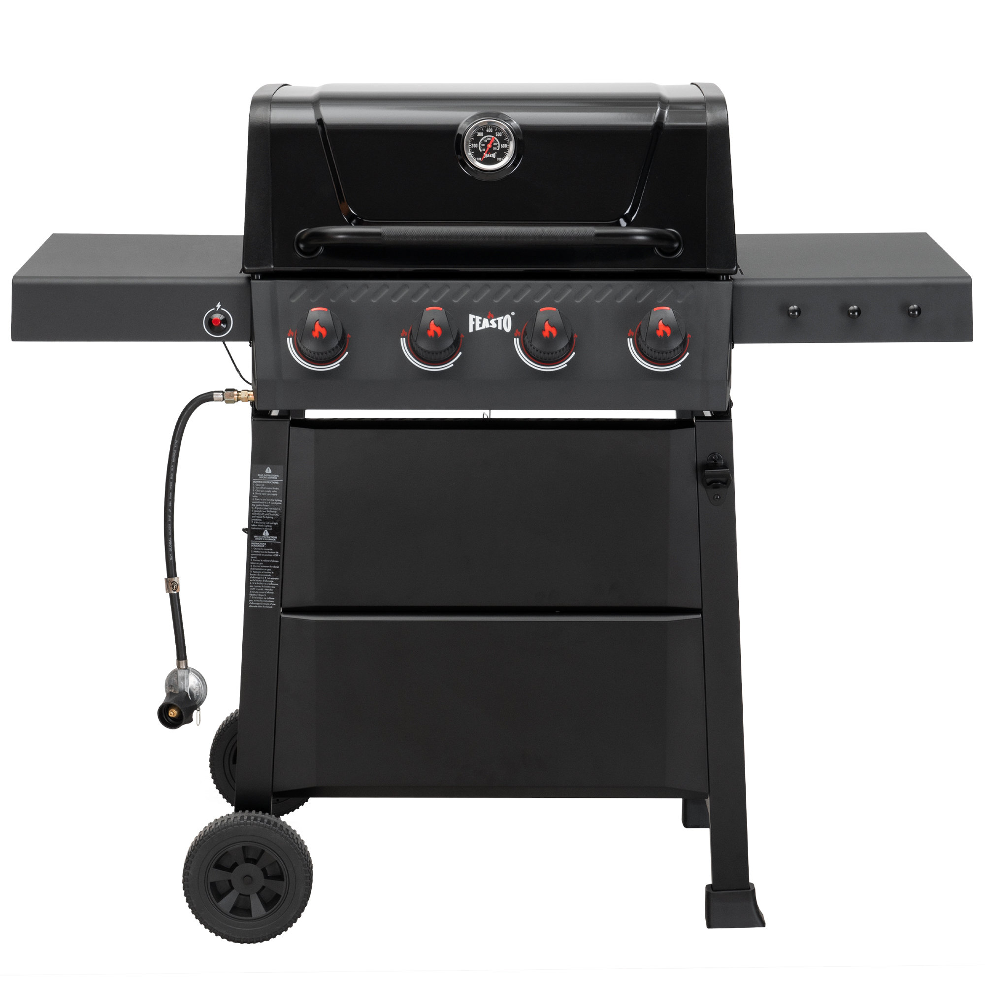 Feasto Feasto 4 Burner Liquid Propane Freestanding Gas Grill Cart with ...