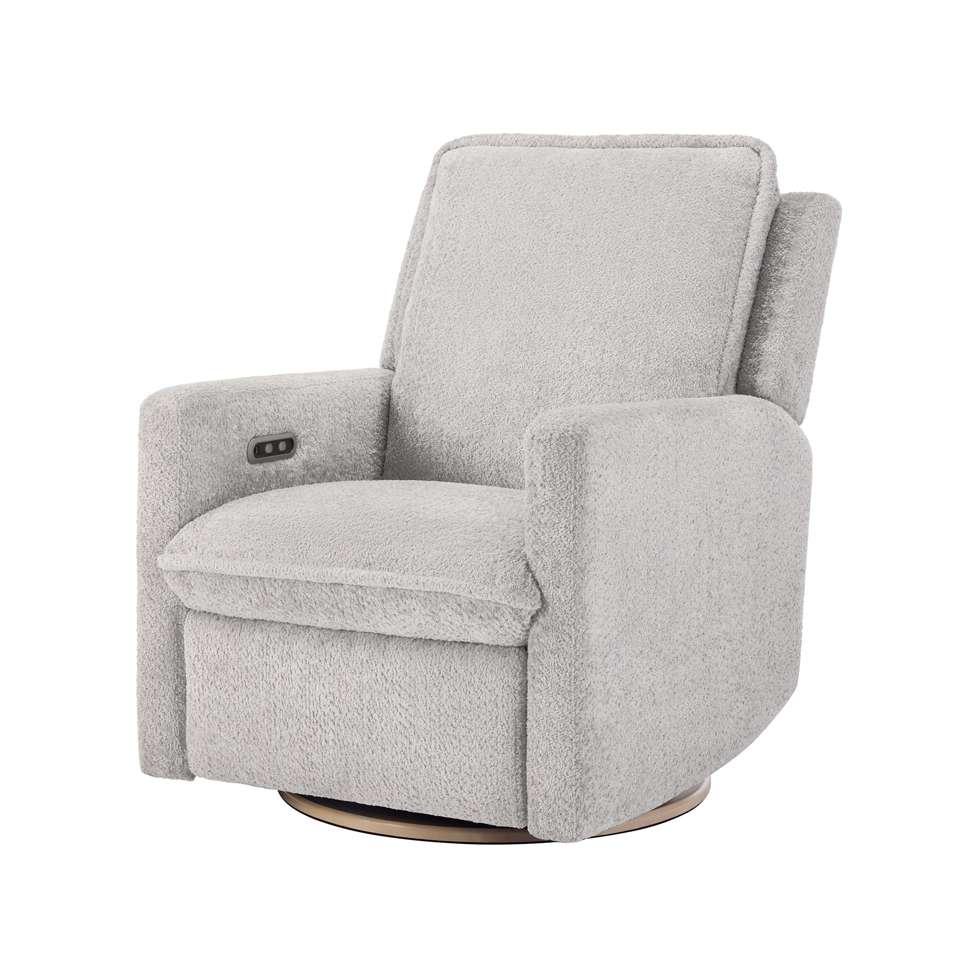 Latitude Run® Rio Boucle Swivel Glider Power Recliner, White | Wayfair