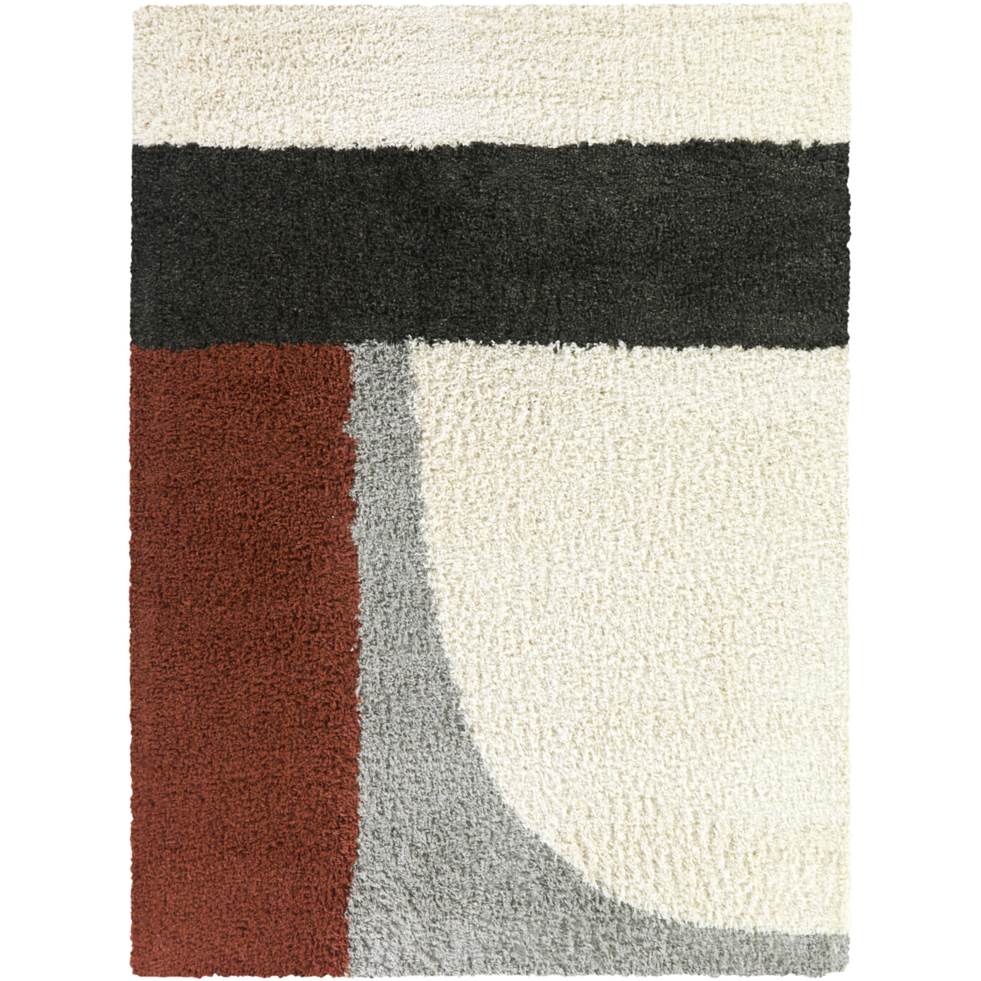 Ivy Bronx Thorin Rust Geometric Shag Area Rug | Wayfair