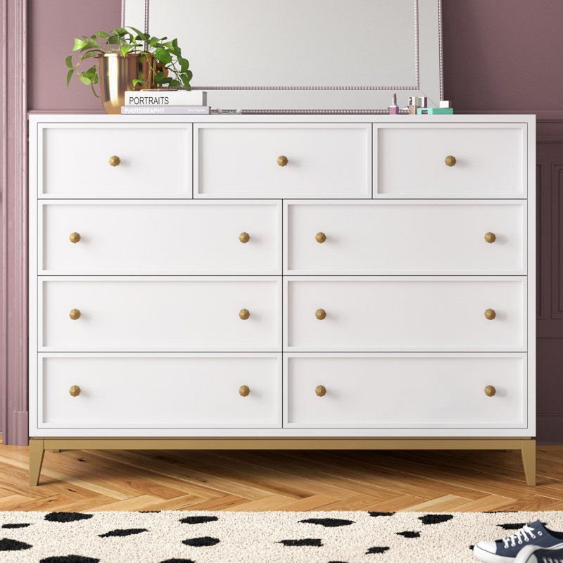 Hokku Designs Aubry 9 Drawer 60" W Double Dresser & Reviews | Wayfair