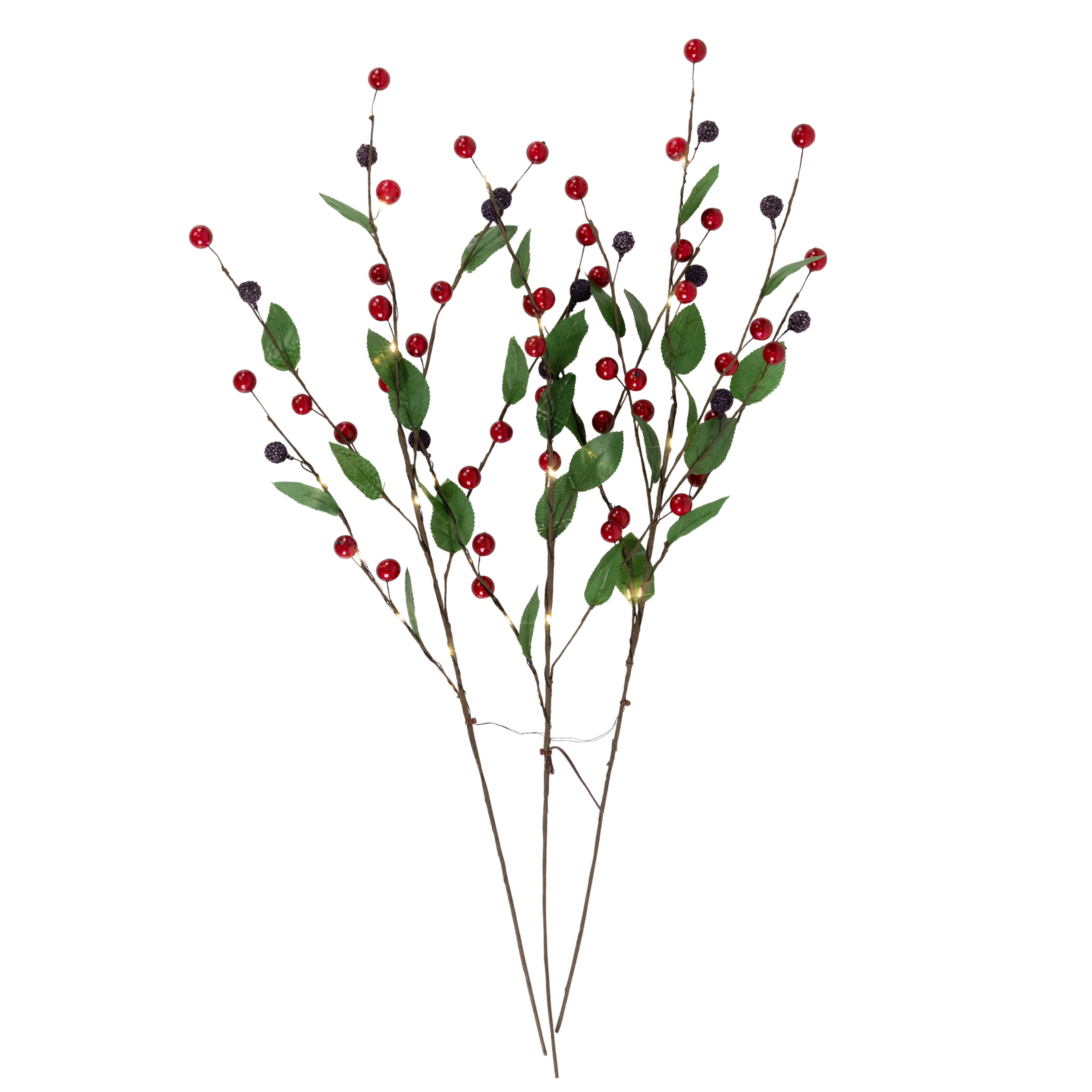 Northlight Seasonal Faux Berry/Cranberry/Leaf Branch | Perigold