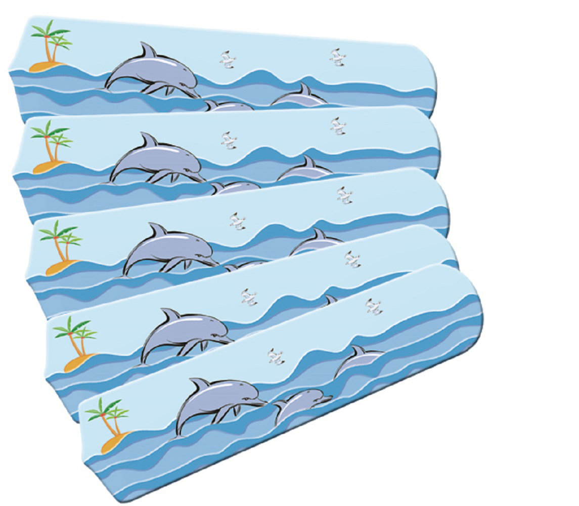Ceiling Fan Designers Kids Playful Dolphins 21" Blade | Wayfair