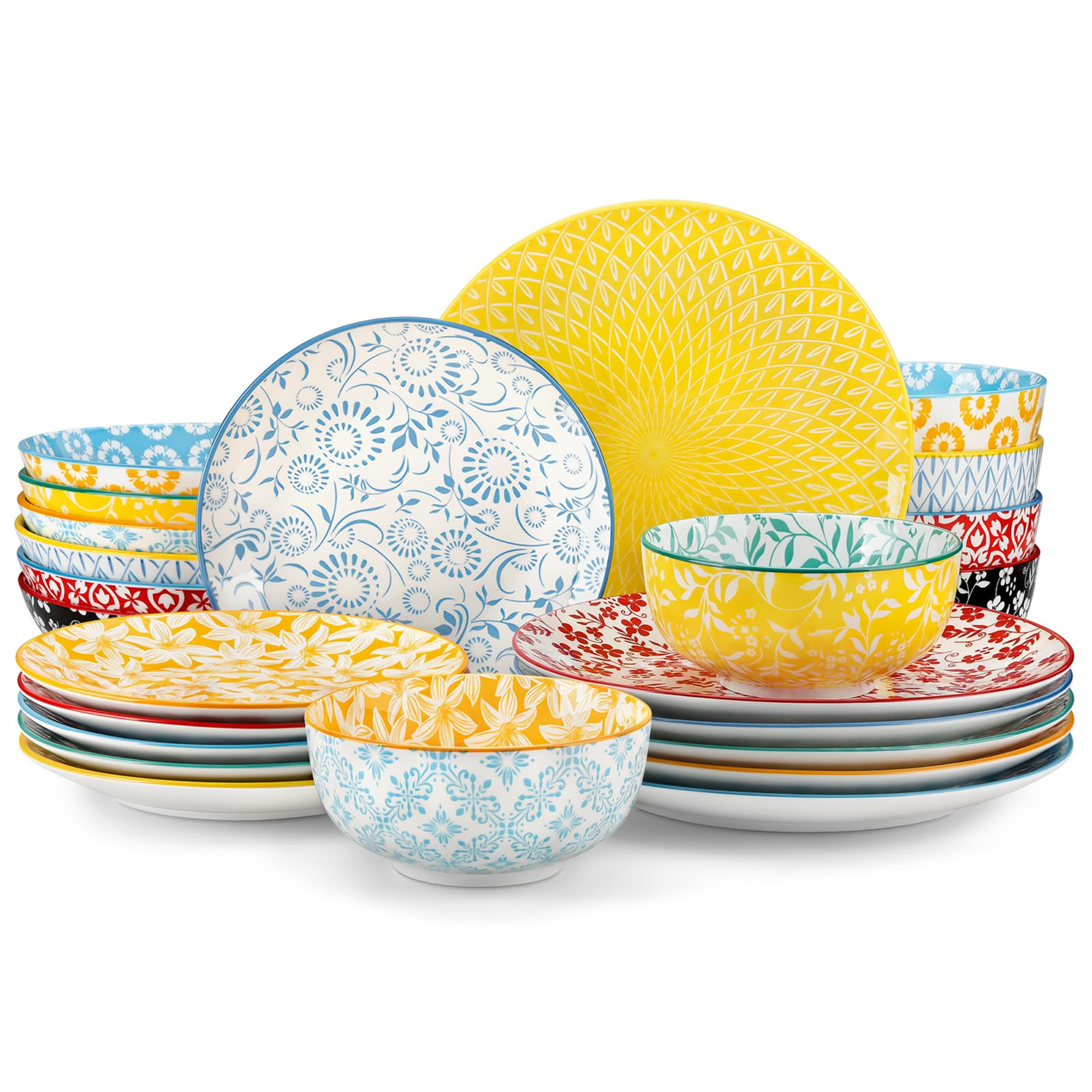 Latitude Run® 24 Pieces Dinnerware Set for 6 - Microwave and Dishwasher ...
