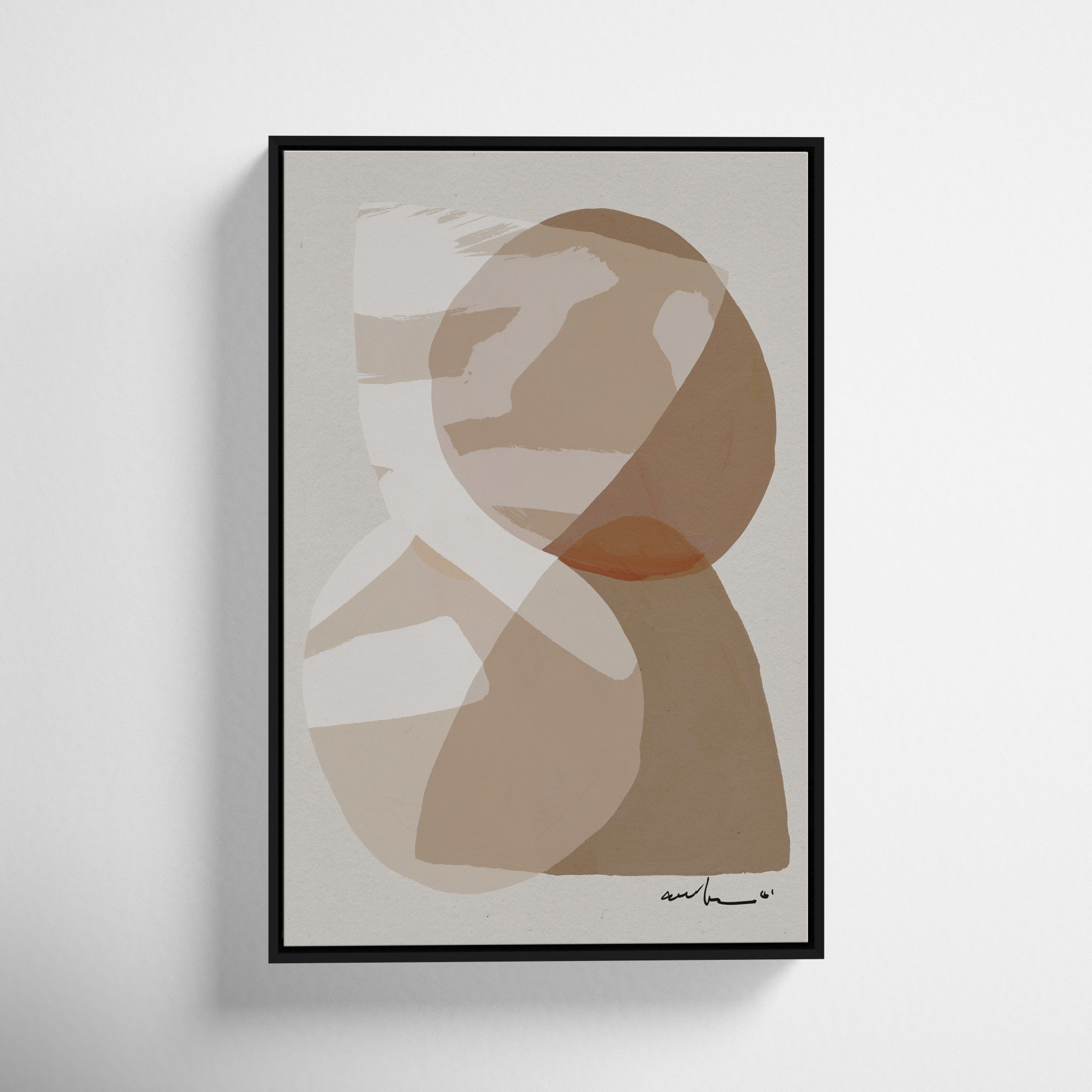 Joss & Main Brown Abstract Shapes by Joss & Main - Floater Frame Print ...