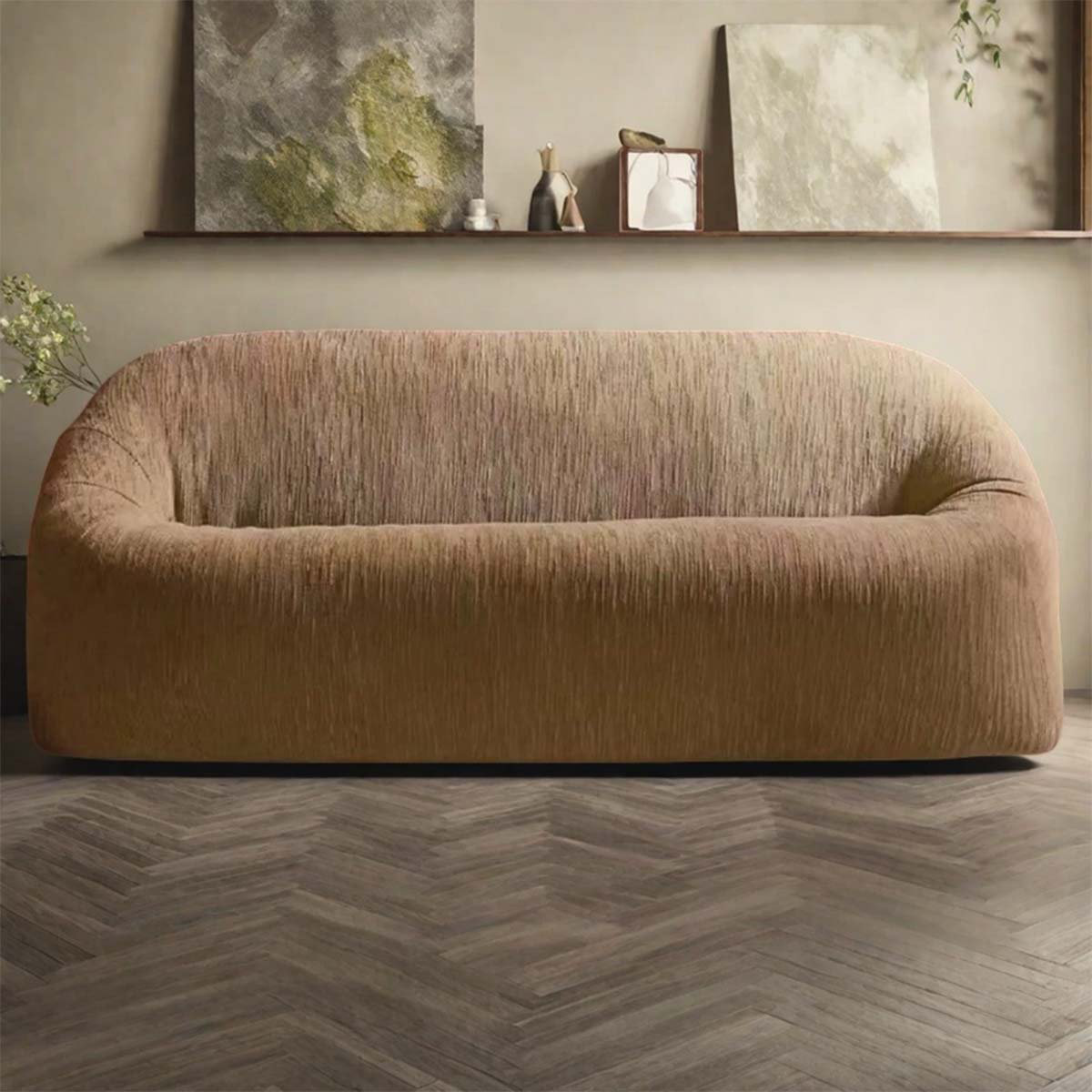 Orren Ellis Medieval wabi-Sabi straight row pleated sofa - Wayfair Canada