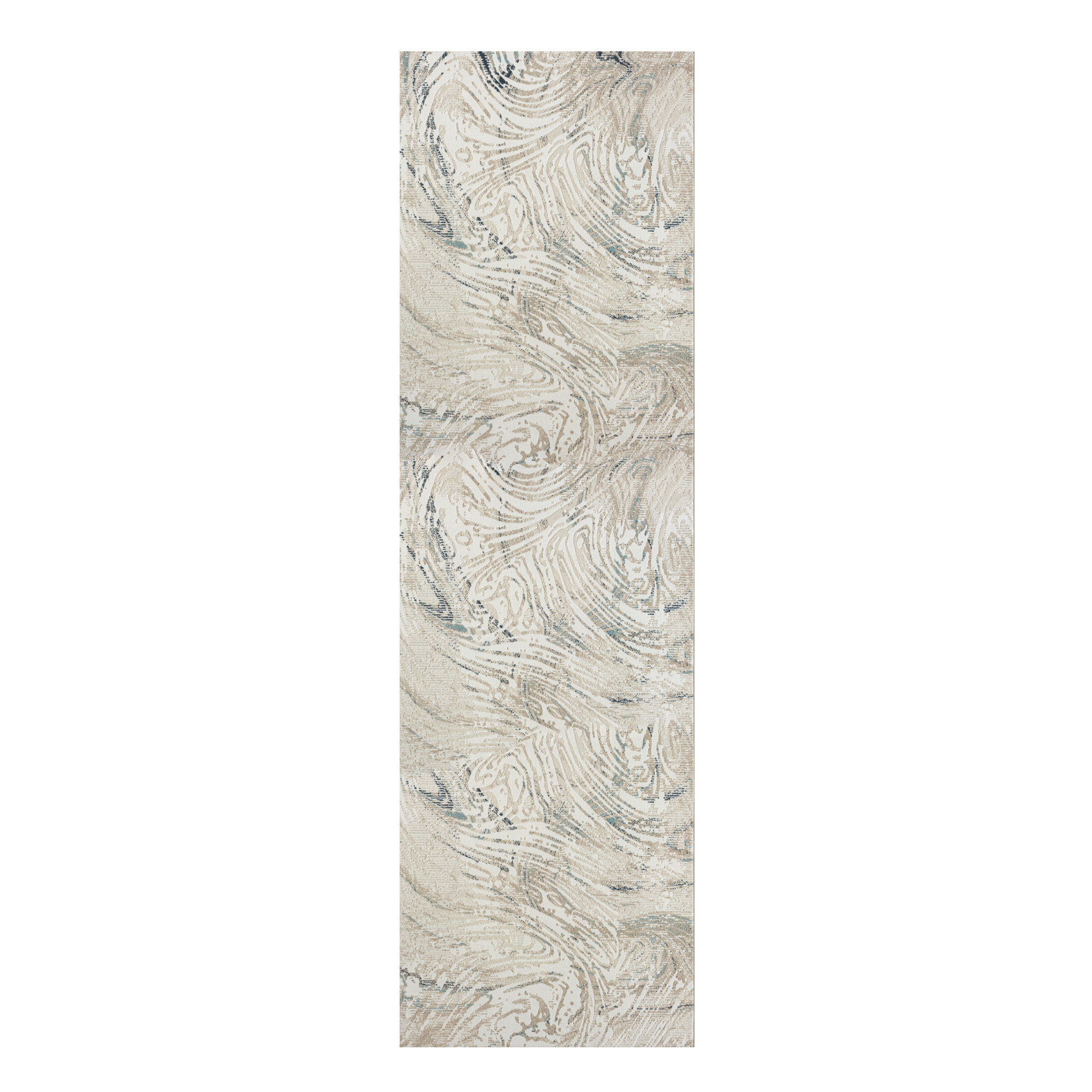 Ivy Bronx Fradley Performance Modern Abstract Swirl Gray/Ivory/ Blue ...