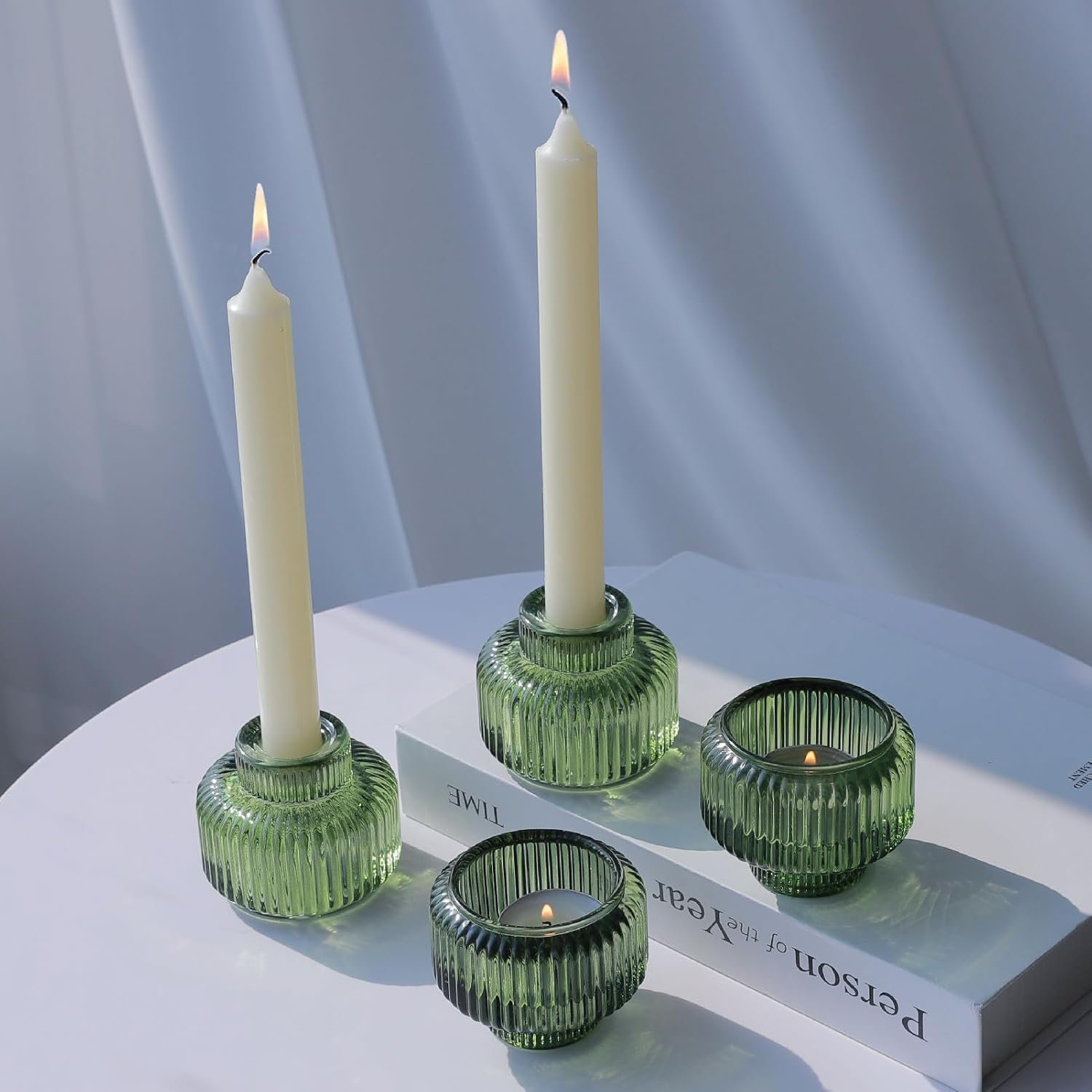 Latitude Run® 2.36'' H Glass Tabletop Candlestick | Wayfair