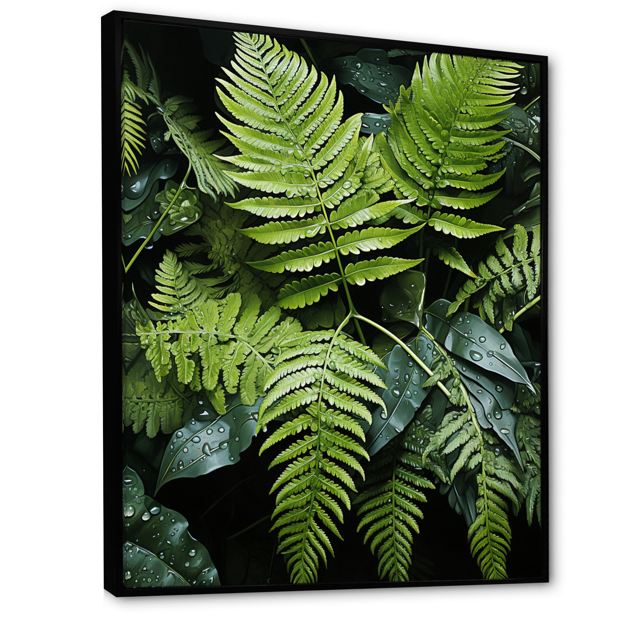 Bay Isle Home™ Ferns Vibrant Intricacy This Framed On Canvas Print ...