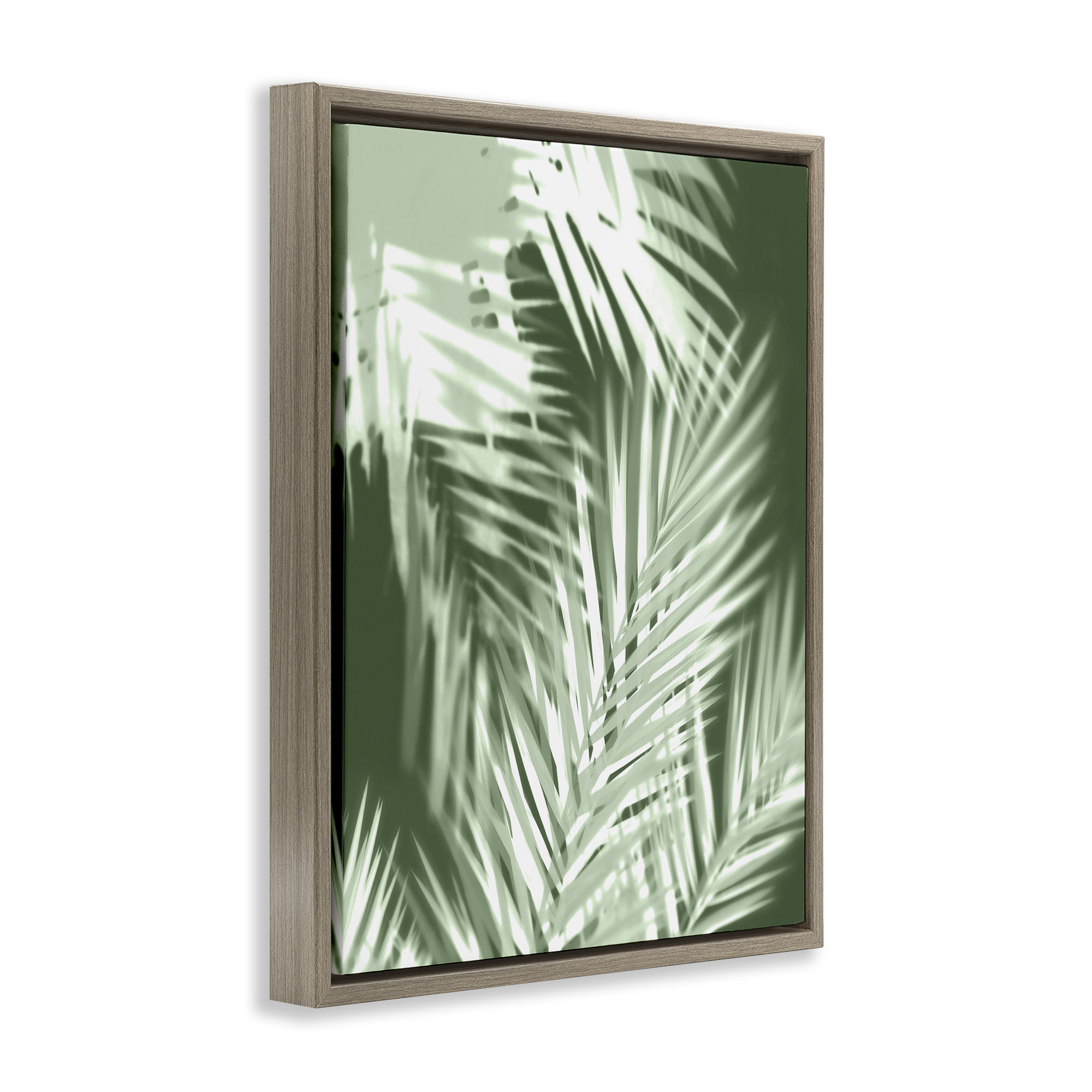 Bay Isle Home™ Abstract Palm Leaves Framed Floater Canvas Wall Art by ...