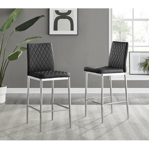 Bless international Milano Luxury Faux Leather Breakfast Bar Stool ...