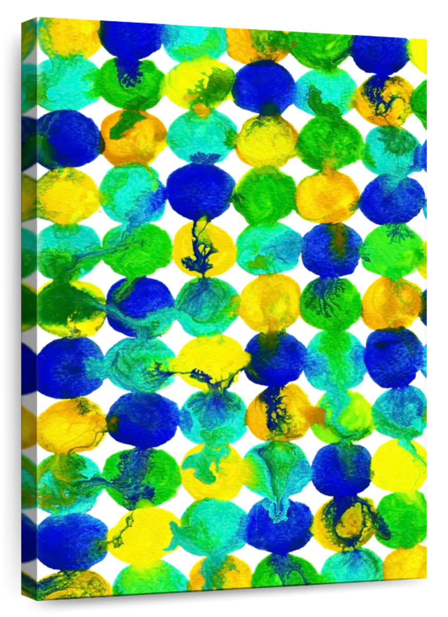 Wade Logan Avery Blue Yellow Green Abstract Flowing Paint Pattern ...