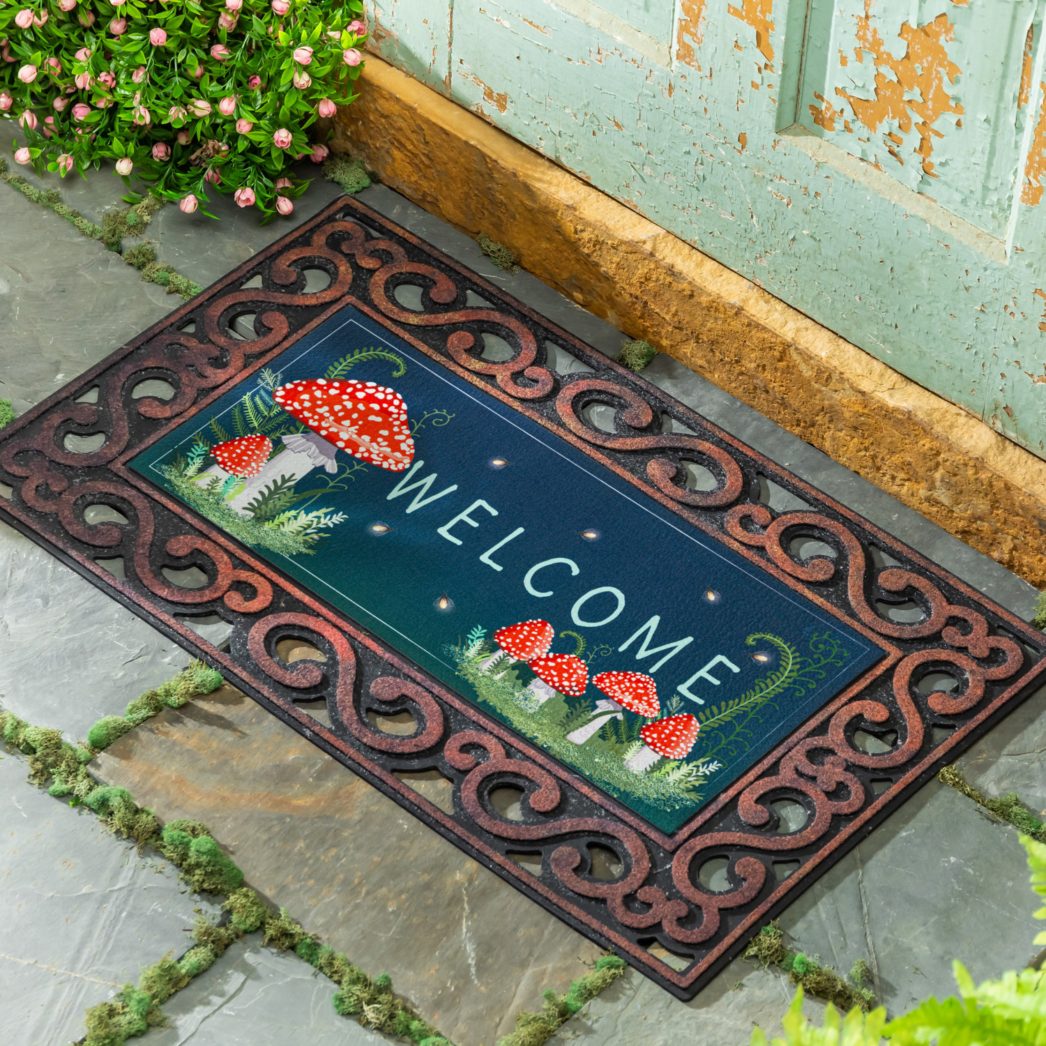 Wildon Home® Richelle 22"x10" Welcome Friends Mushroom Sassafras Switch ...