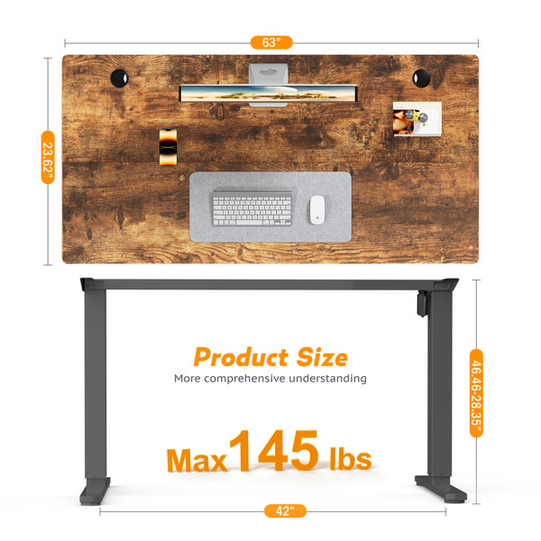 Inbox Zero Koree Standing & Height-Adjustable Desks & Reviews | Wayfair