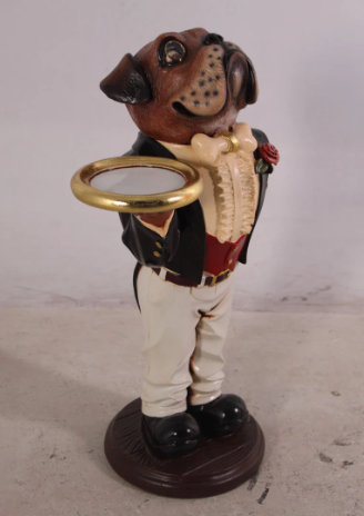 Trinx Small Bulldog Boxer Butler Statue | Wayfair