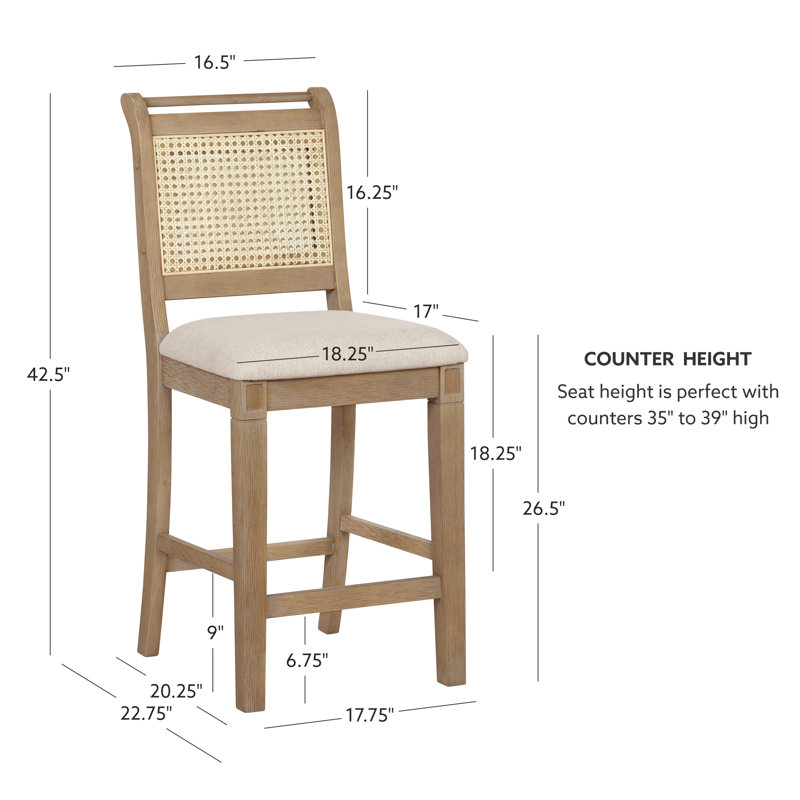 Lark Manor™ Natural Cane Counter Stool & Reviews | Wayfair