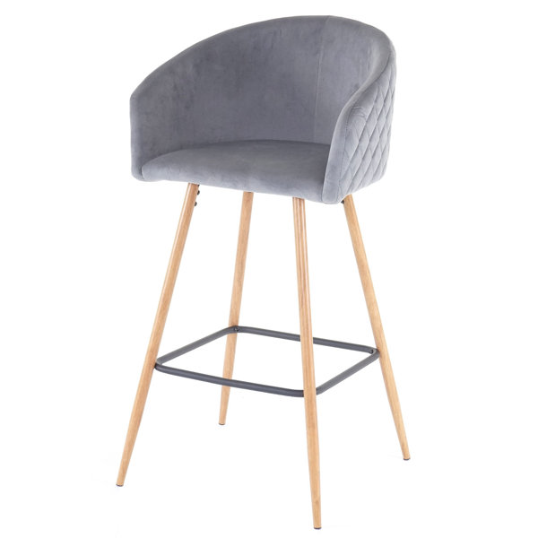 Ebern Designs Delroy Upholstered Counter Stool with Metal Frame ...