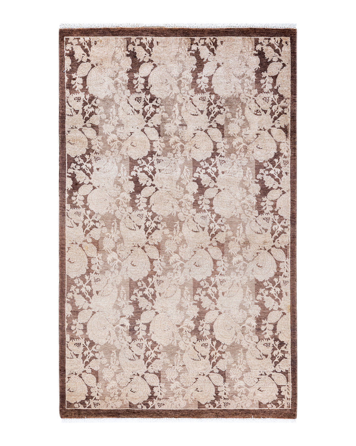 The Twillery Co.® Hand Knotted Wool Traditional Hayner Brown Area Rug 3 ...