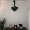 Fleur De Lis Living Spiro Tiffany Pendant Lights Green Leaves Stained ...