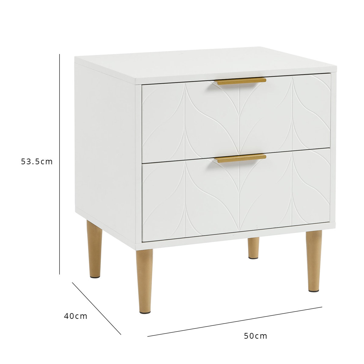 Fjørde & Co Adams 2 Drawer Bedside Table & Reviews | Wayfair.co.uk