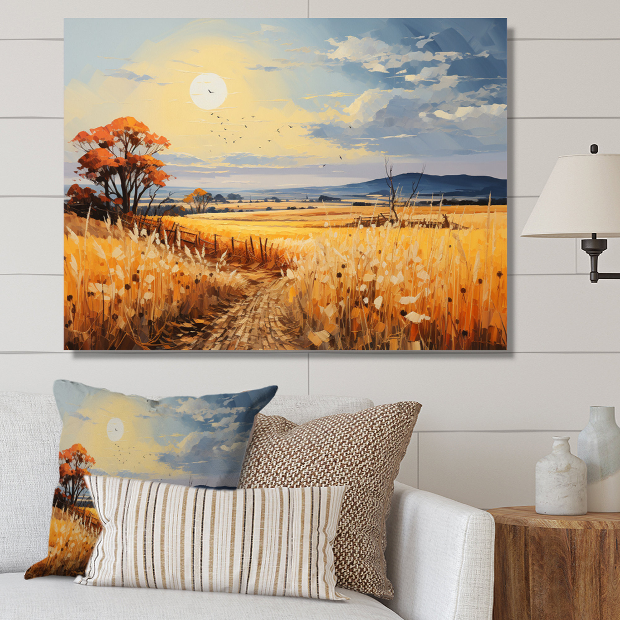 August Grove® Berdean Countryside Wheat And Pastel V On Canvas Print ...