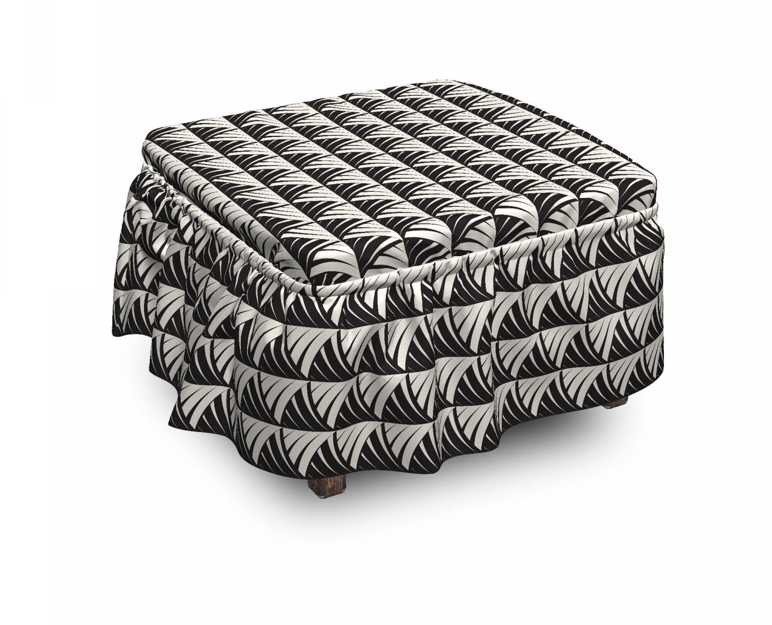 East Urban Home Art Tile Ottoman Slipcover | Wayfair