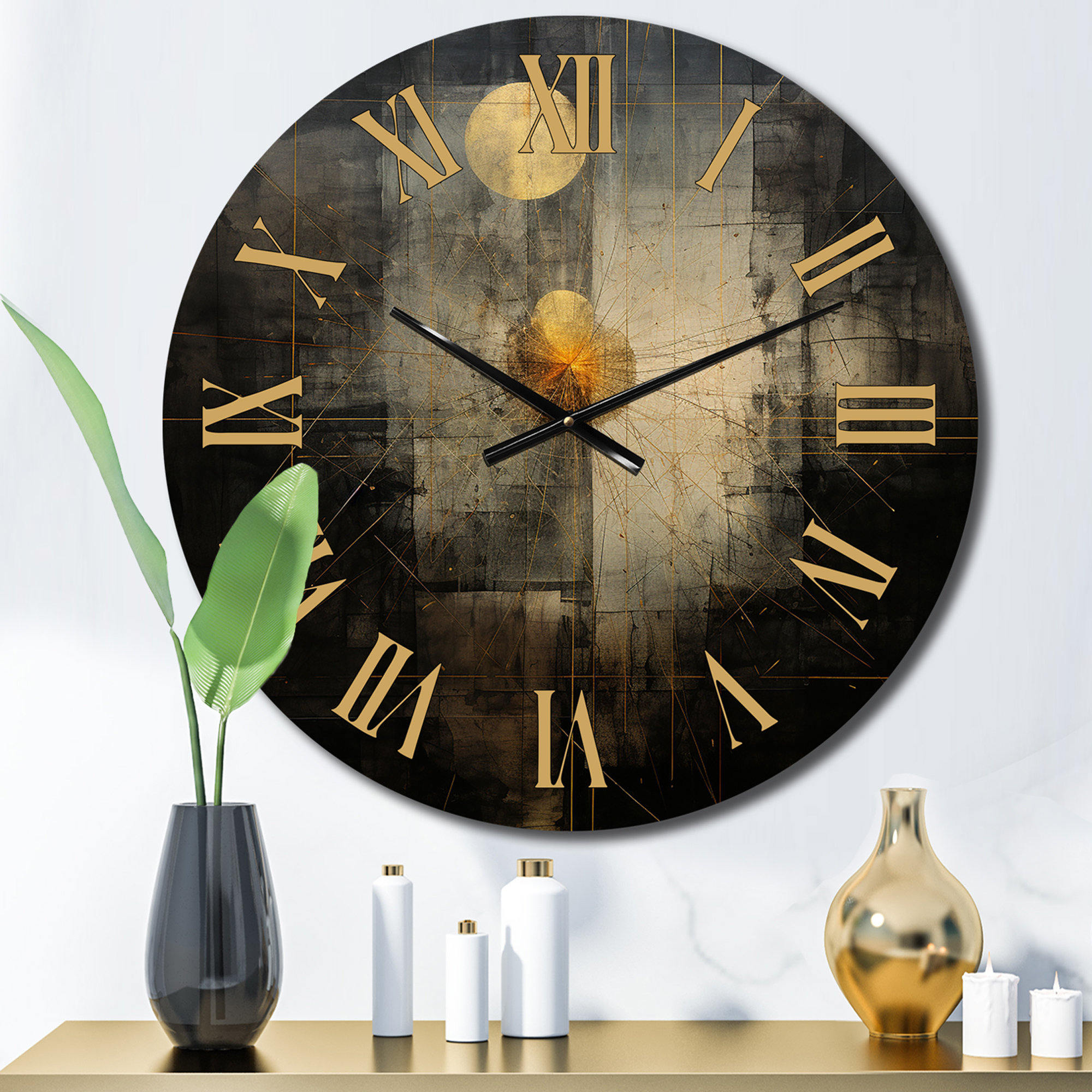 Design Art Full Moon Rising VIntage Illustration Wall Clock | Wayfair