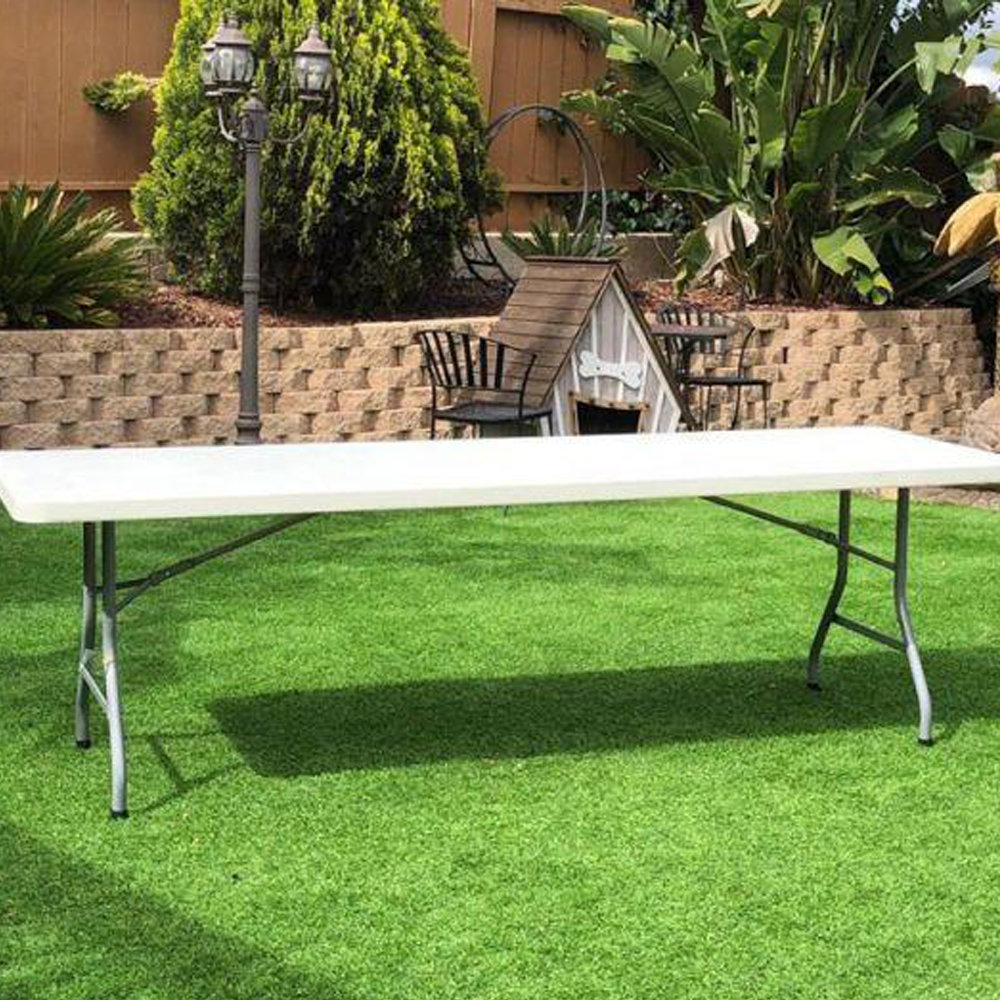 Amazingforless Plastic Rectangular Fold-in-Half Portable Folding Table ...