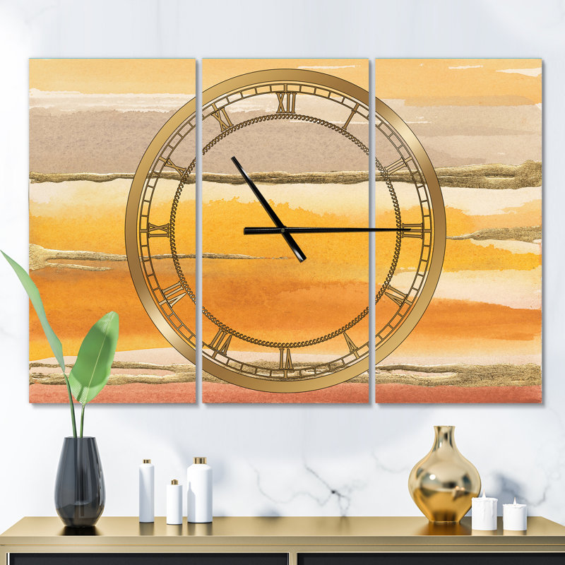 East Urban Home Gilded Amber II - Modern wall clock | Wayfair