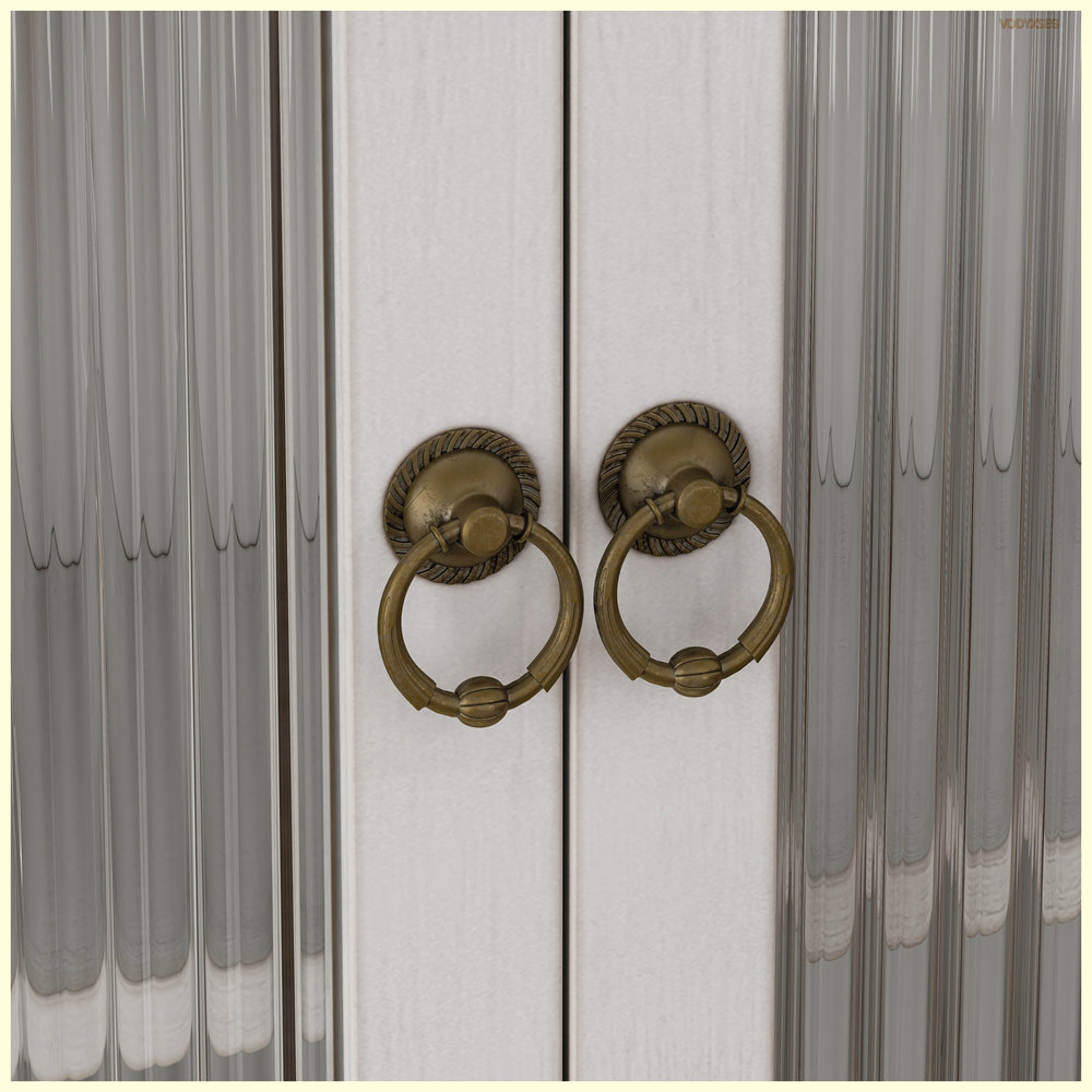 Breakwater Bay 24.8"Glass Door Vintage Double Door Wall Cabinet with ...