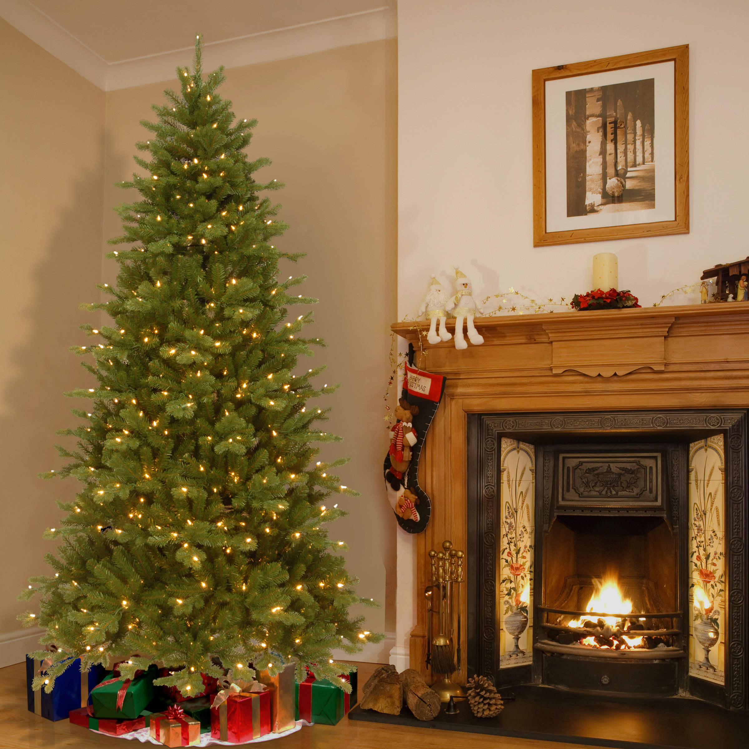 The Holiday Aisle® 7.5 ft. Sheridan Spruce Memory-Shape Tree with ...