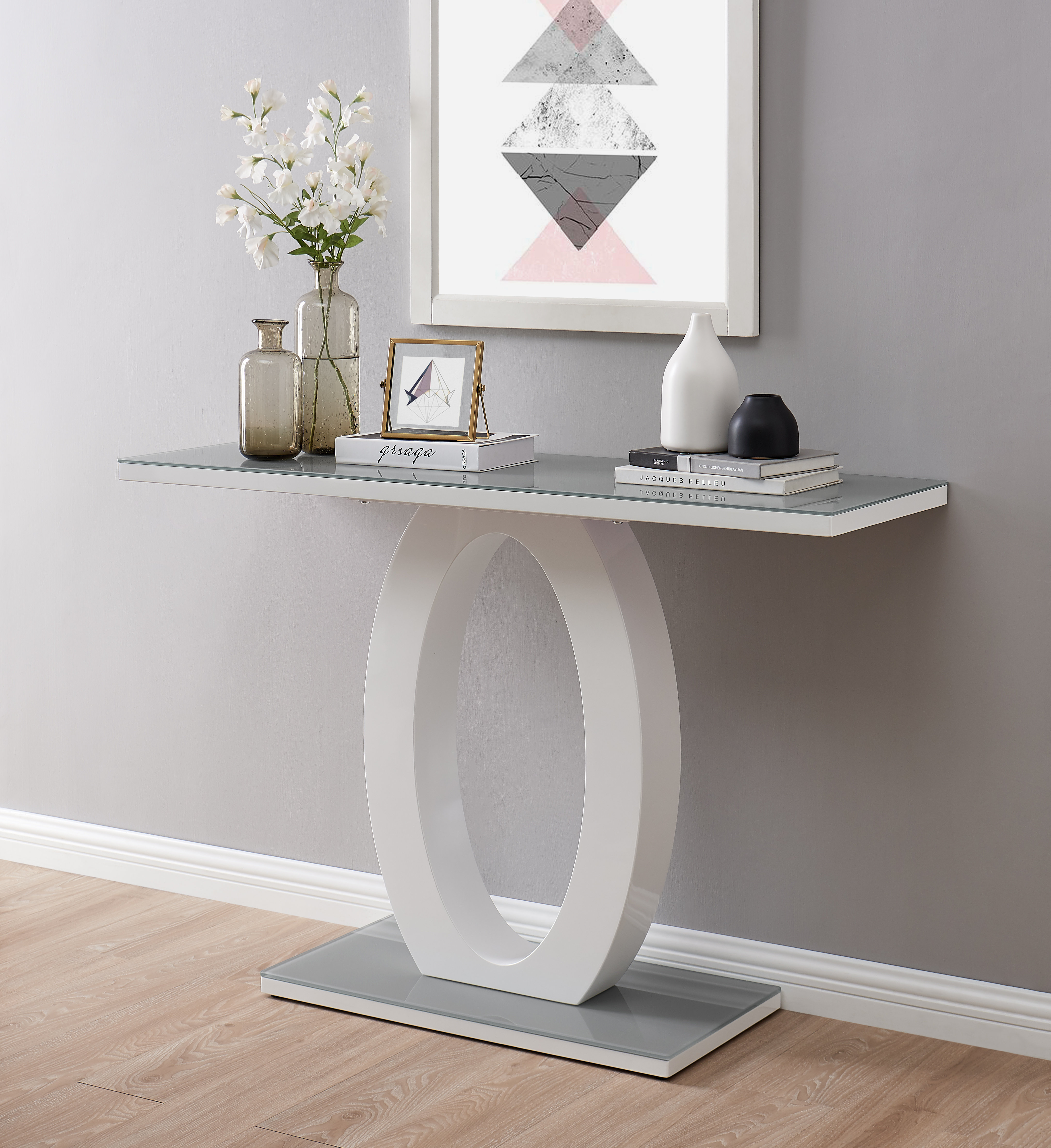 East Urban Home Scottsmoor Luxury Console Table - Modern High Gloss ...