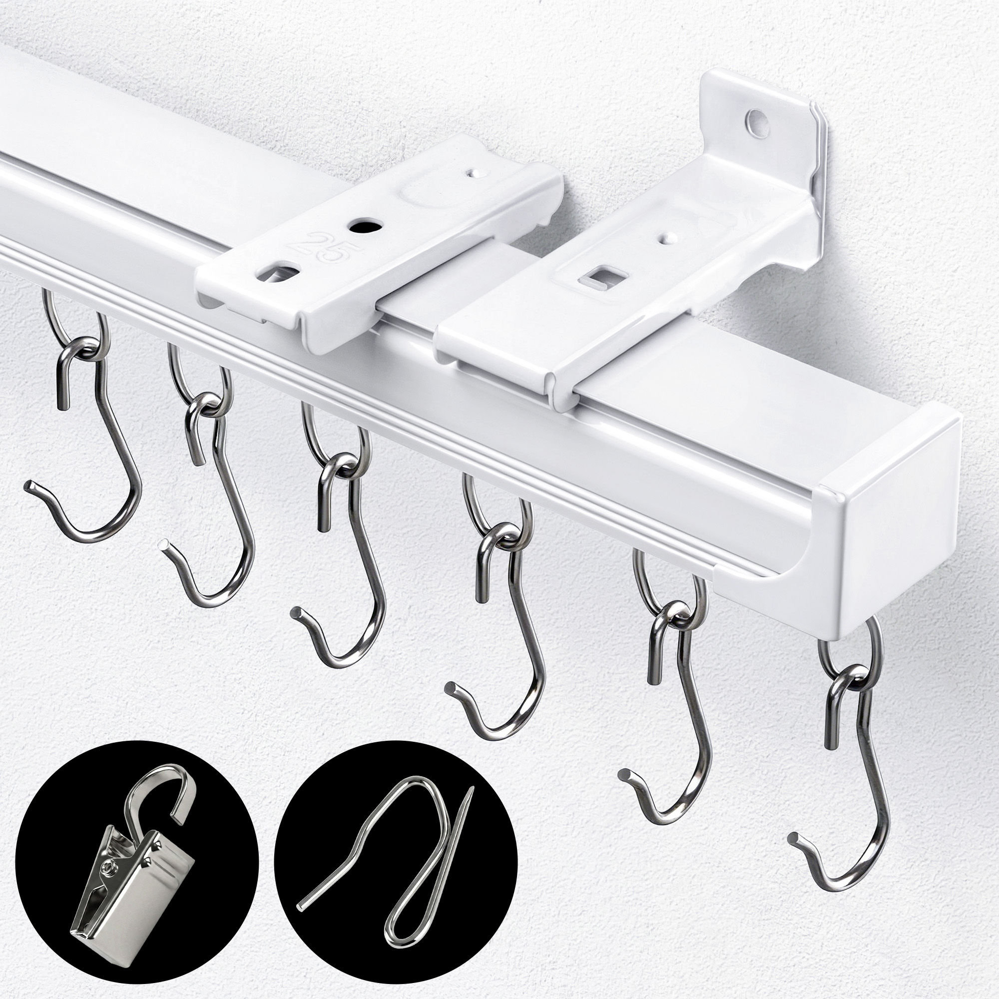 Williston Forge Graciella Curtain Track Ceiling/Wall Mounted, Silent ...