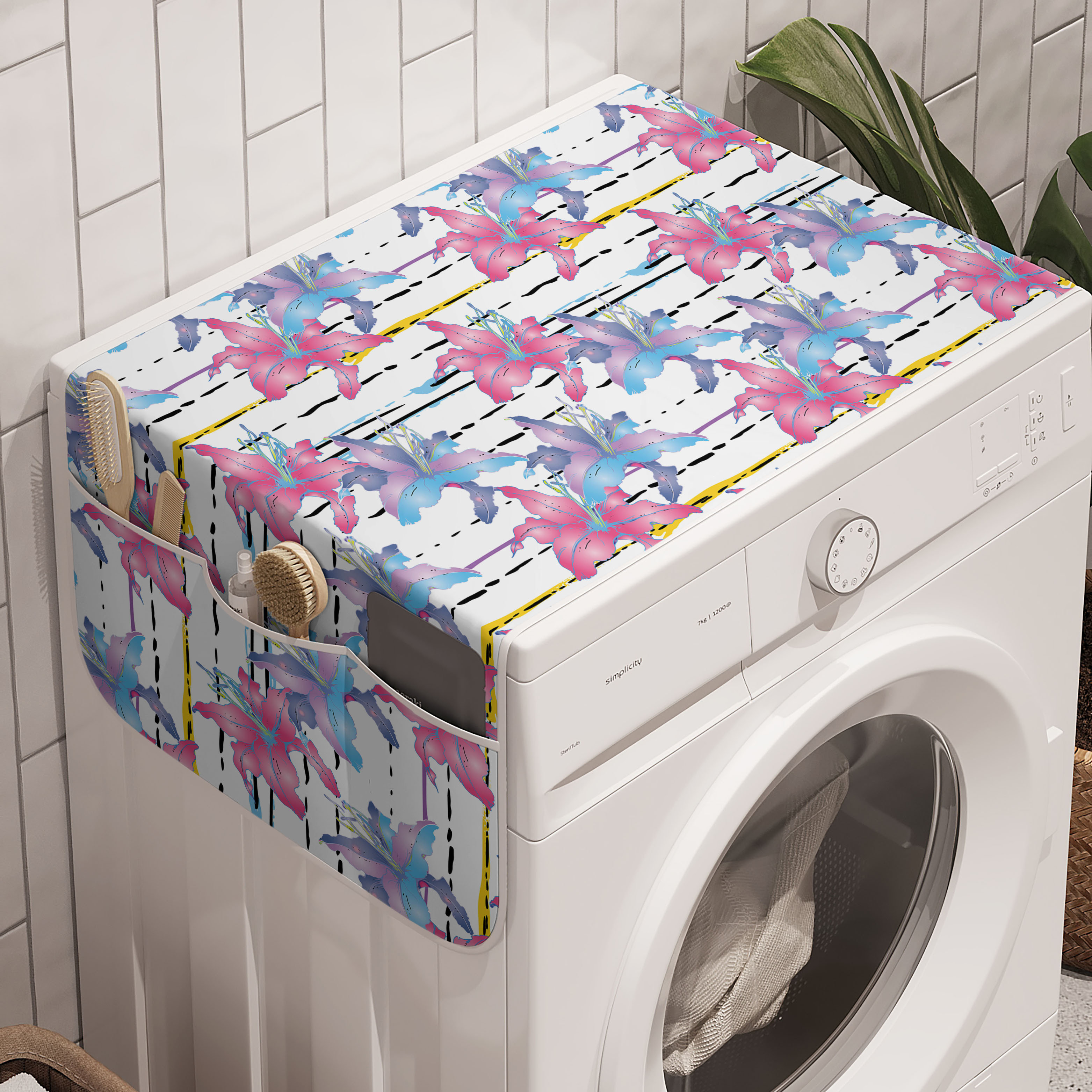East Urban Home Lily Pattern Washing Machine Organizer Pack of 2 47" x ...