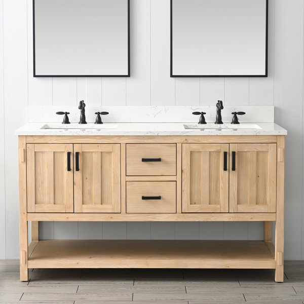 Sand & Stable Marissa 60'' Double Bathroom Vanity with Quartz Top ...