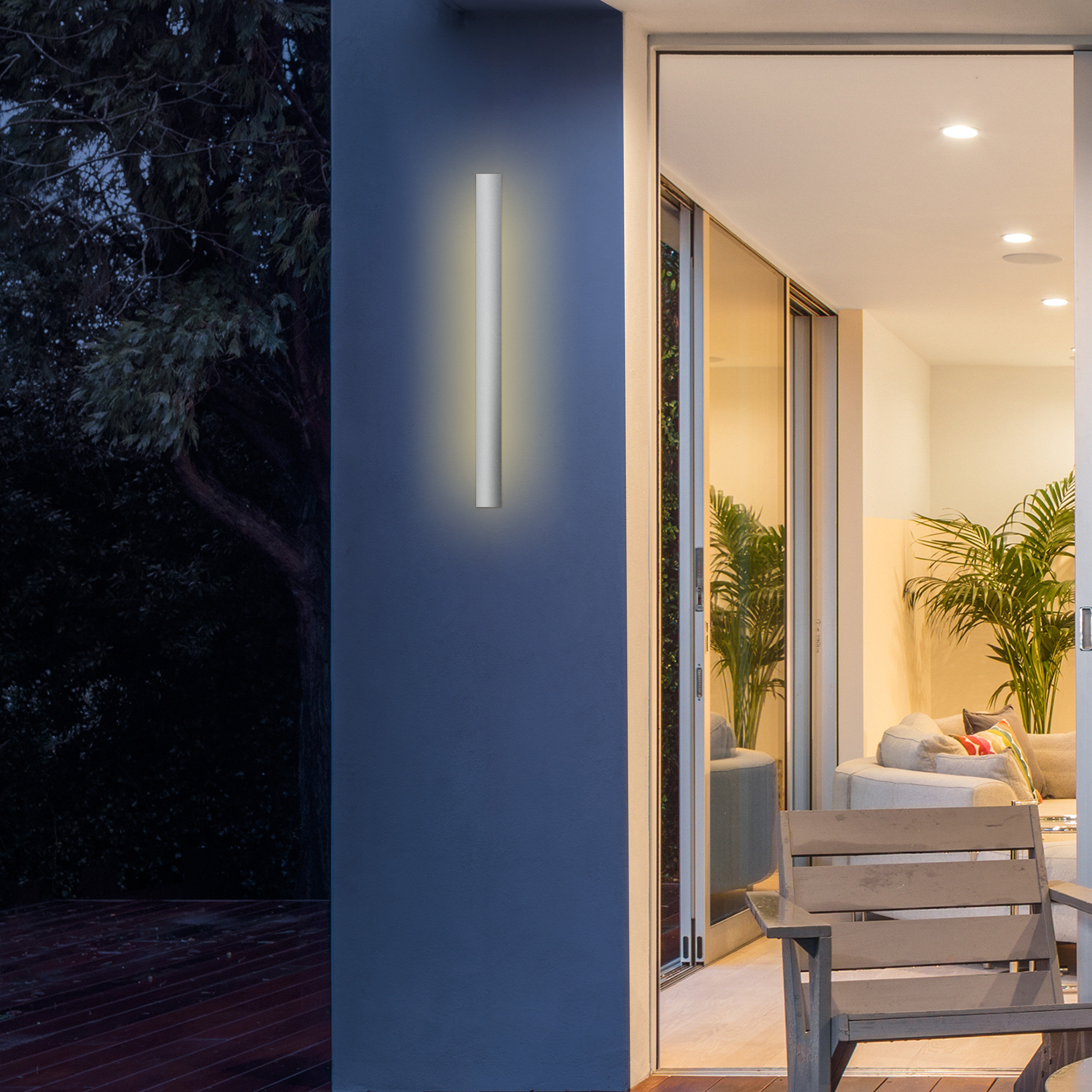 Ivy Bronx Outdoor LED Linear Wall Sconce – Modern Design, Water ...