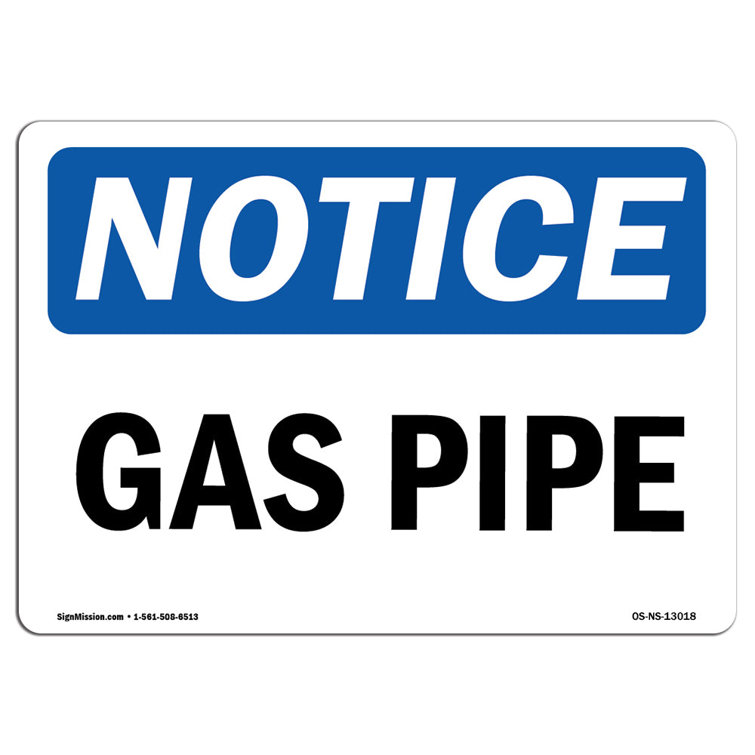 SignMission Gas Pipe Sign | Wayfair