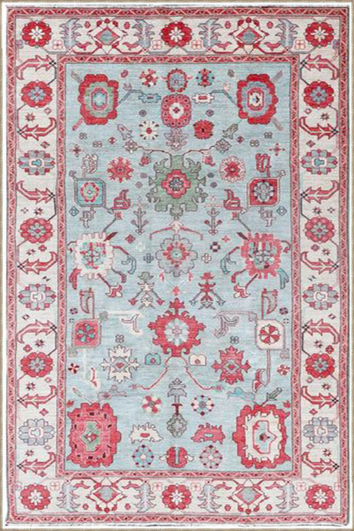Hokku Designs Washable Traditional Floral Patterned Woven Area Rug ...