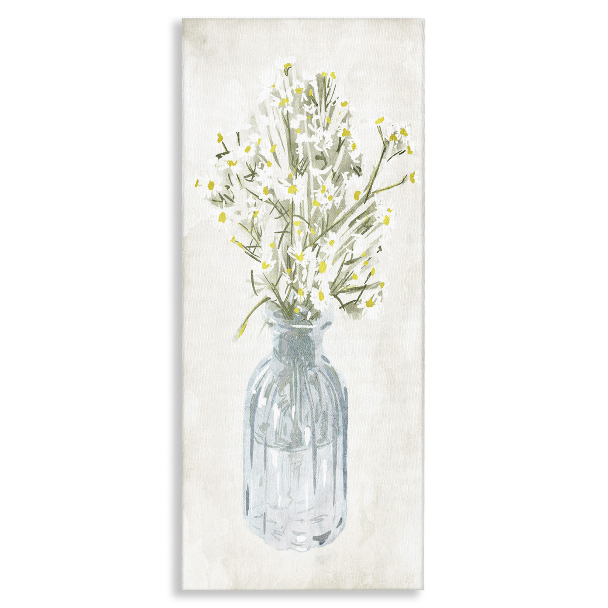 Rosalind Wheeler Quaint White Daisies in Blue Glass Jar by Milli Villa ...